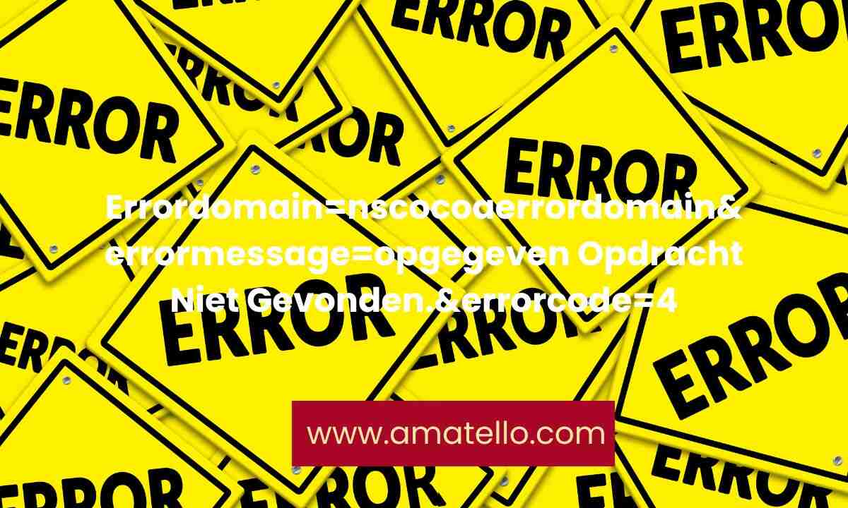 Errordomain Nscocoaerrordomainanderrormessage Opgegeven Opdracht Niet Gevonden Anderrorcode 4